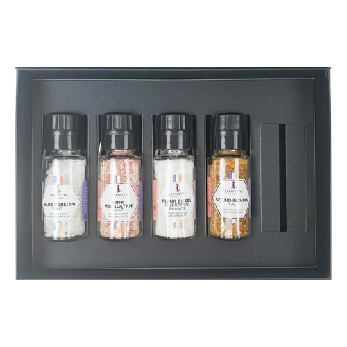 World Traveler Salt Box | Buy 4 Rarest Salt in the World | Lafayette Spices